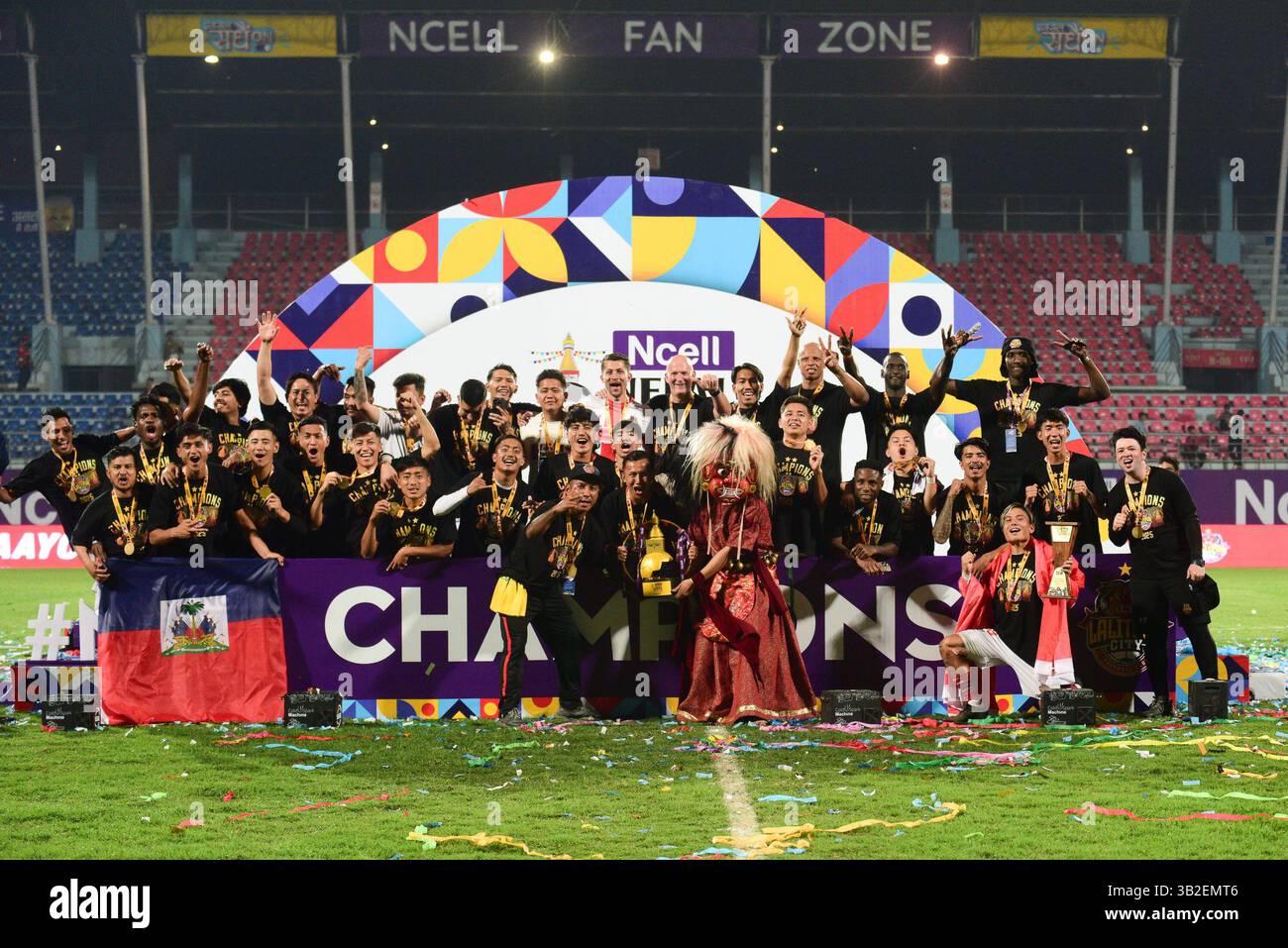 April 26, 2025, Kathmandu, Bagmati, Nepal: Lalitpur C. FC players and ...