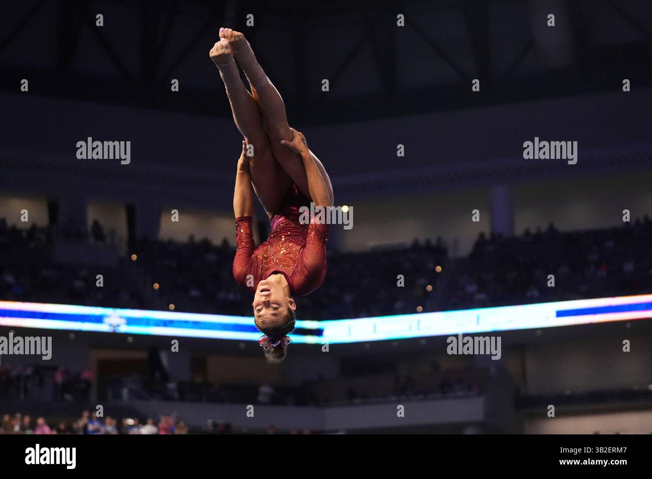 Oklahoma's Jordan Bowers competes on the floor exercise during the NCAA ...