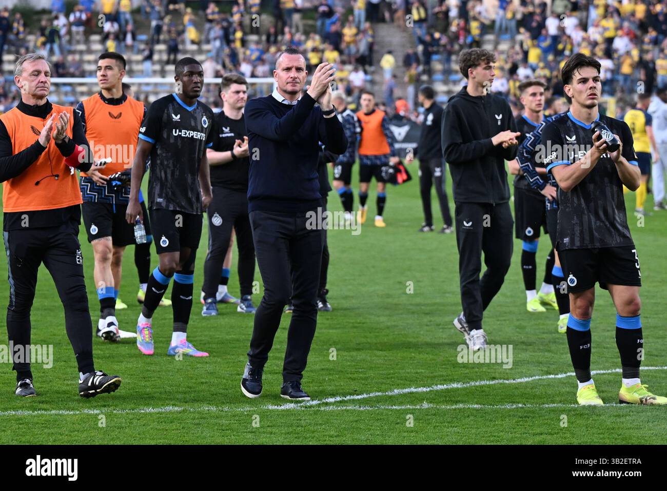 Head Coach Nicky Hayen of Club Brugge and his players pictured after ...