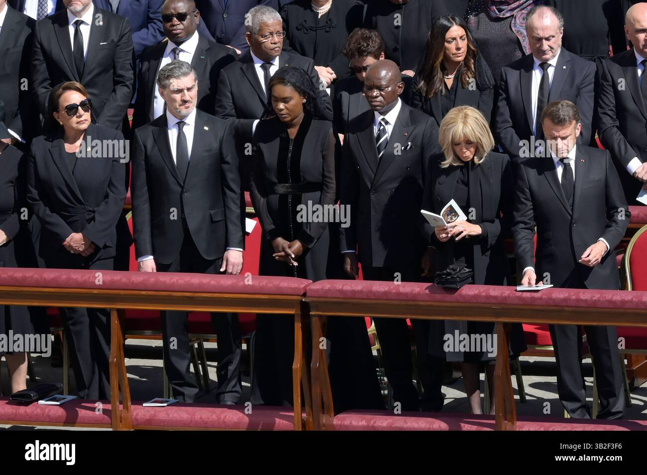 Rome, Italy. 26th Apr, 2025. Brice Oligui Nguema (R) and wife Zita ...