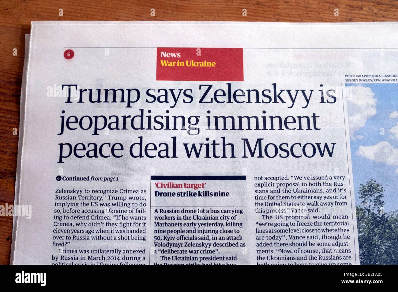 Donald 'Trump says Zelenskyy is jeopardising imminent peace deal with ...