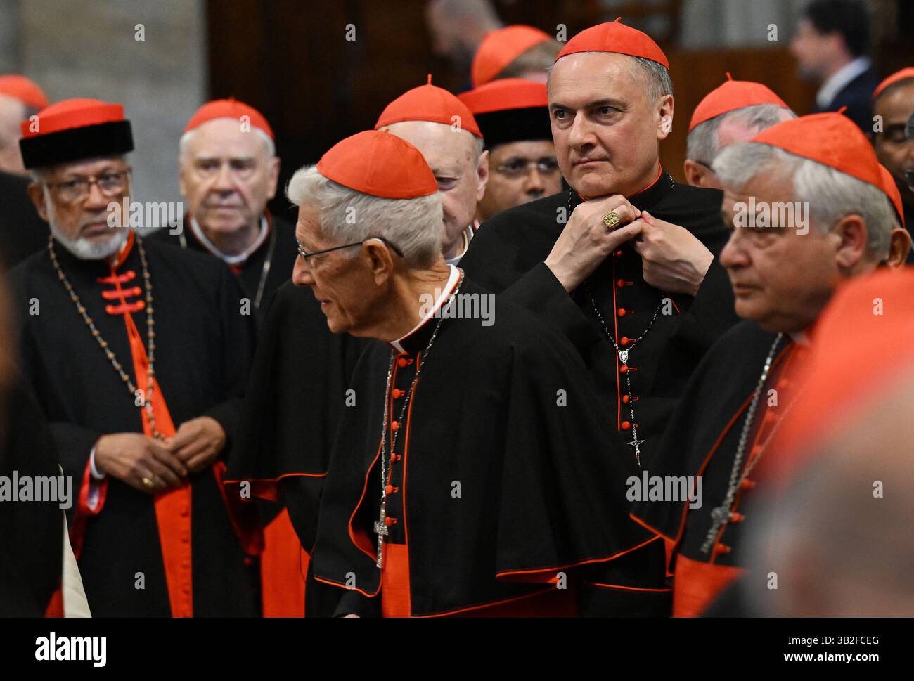 Rome, Italy. 27th Apr, 2025. Cardinal Mauro Gambetti (2nd from R ...