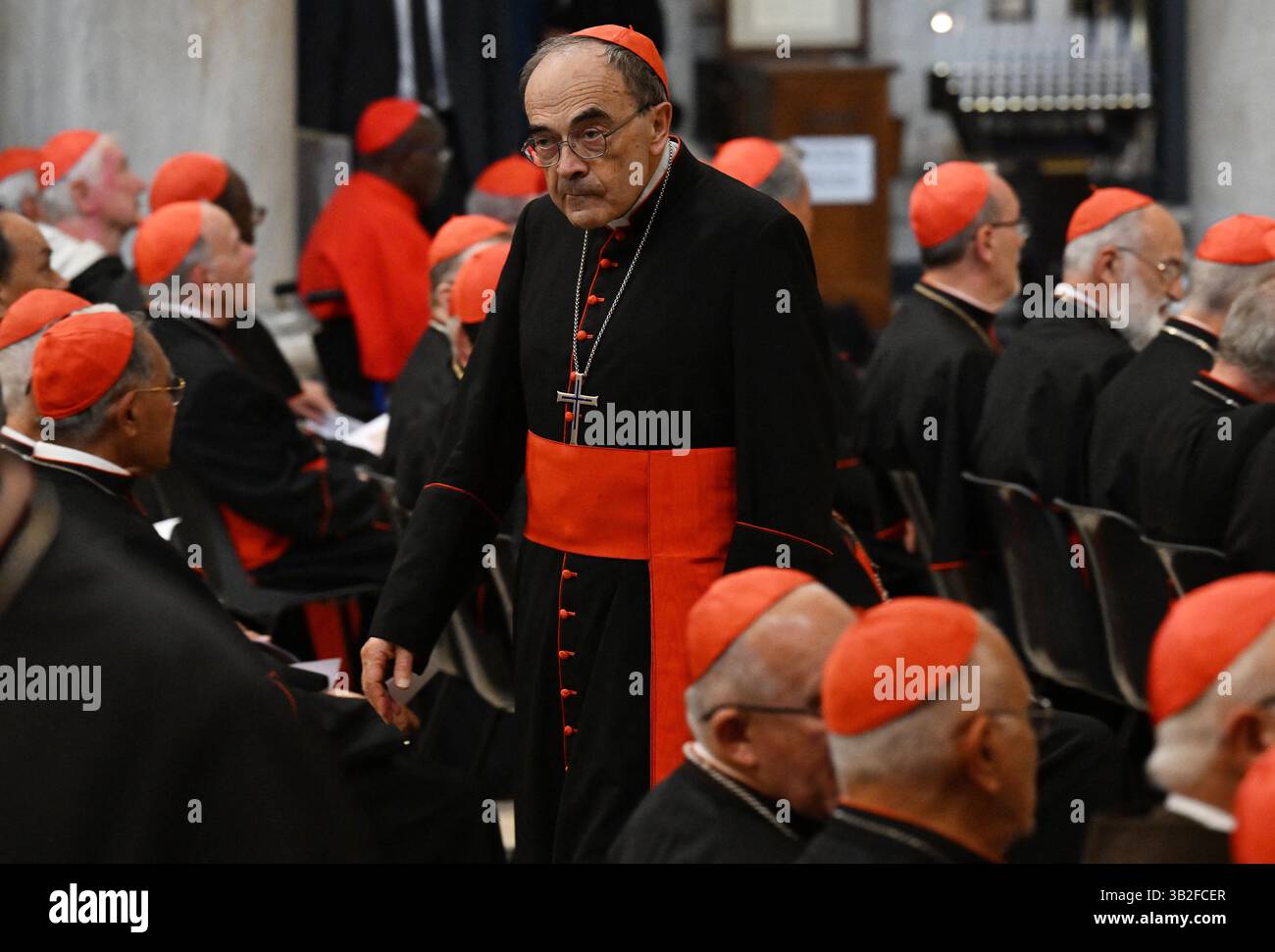 Rome, Italy. 27th Apr, 2025. Cardinal Philippe Barbarin attends a ...