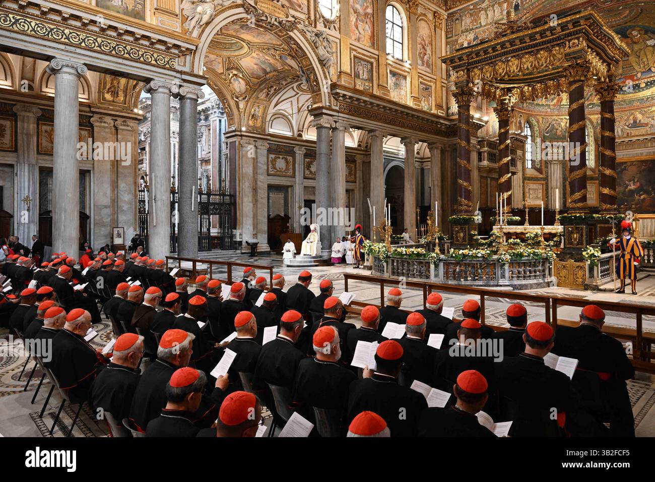 Rome, Italy. 27th Apr, 2025. Cardinals attend a celebration of the ...