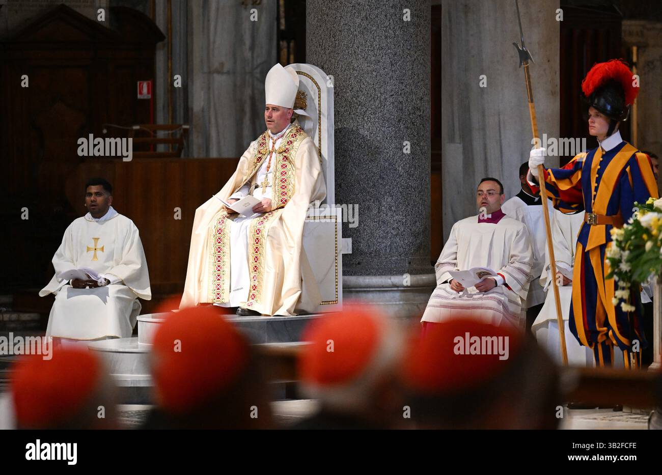 Rome, Italy. 27th Apr, 2025. Cardinals attend a celebration of the ...
