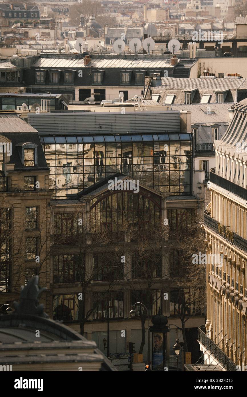 Urban Rooftop Rhythm – Dynamic Street Scene of Parisian Architecture ...