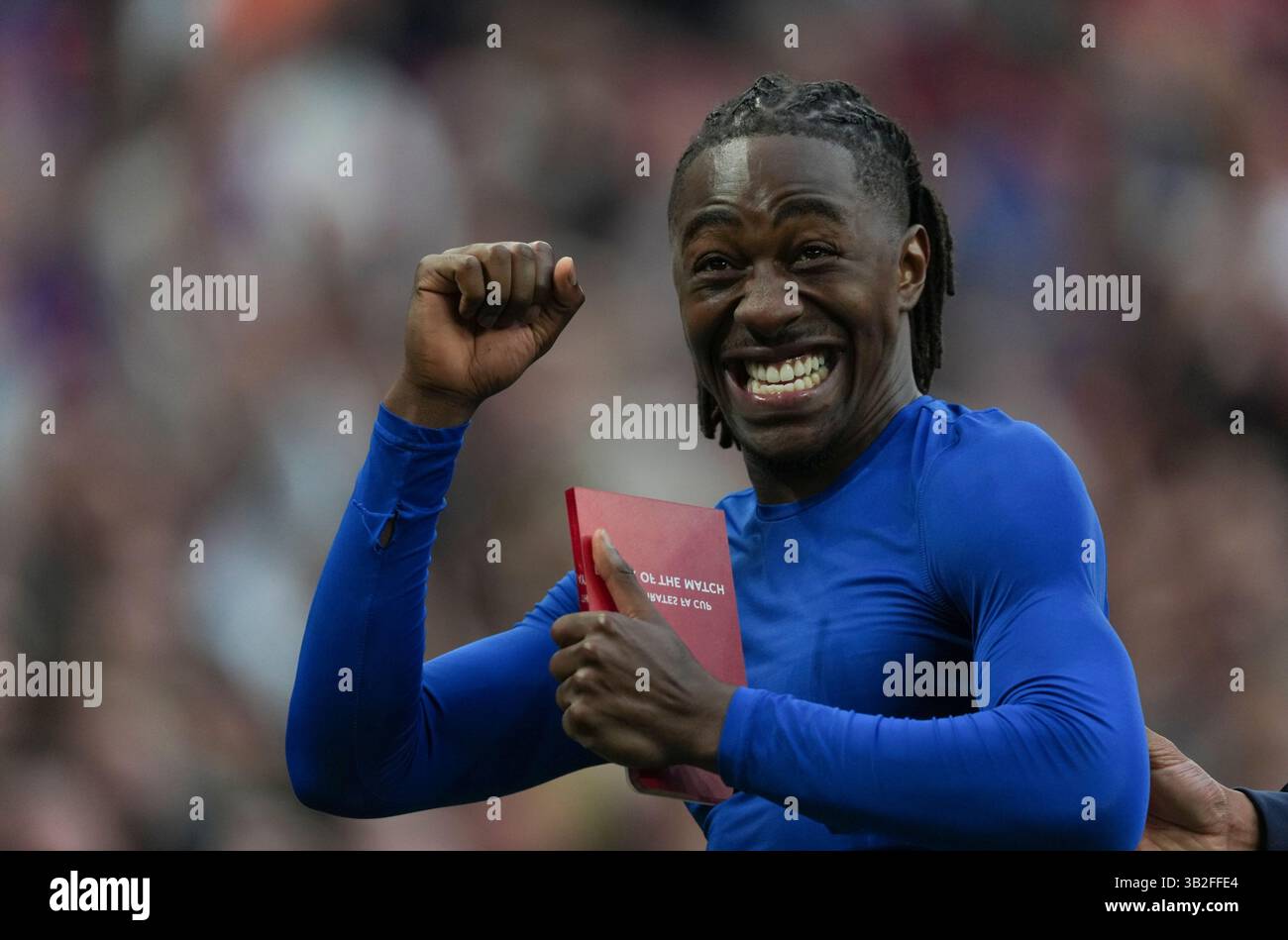 Man of The Match Crystal Palace's Eberechi Eze celebrates after the ...