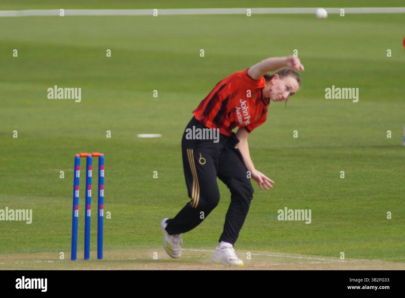 Chester le Street, England, 27 April 2025. Orla Prendergast bowling for ...