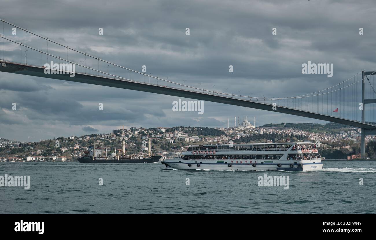 The Bosphorus Bridge , the 15 July Martyrs Bridge, A suspension bridge ...