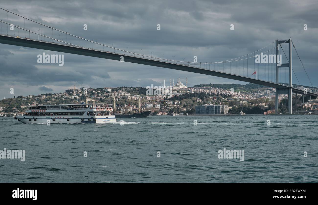 The Bosphorus Bridge , the 15 July Martyrs Bridge, A suspension bridge ...