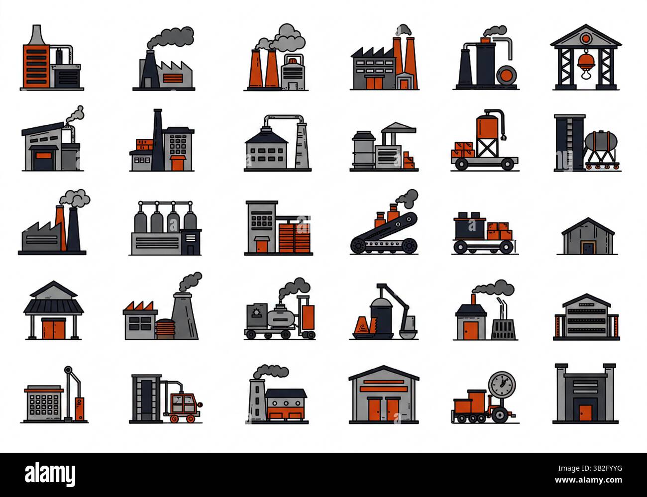 Industrial Architecture Collection with 36 Factory and Power Plant ...