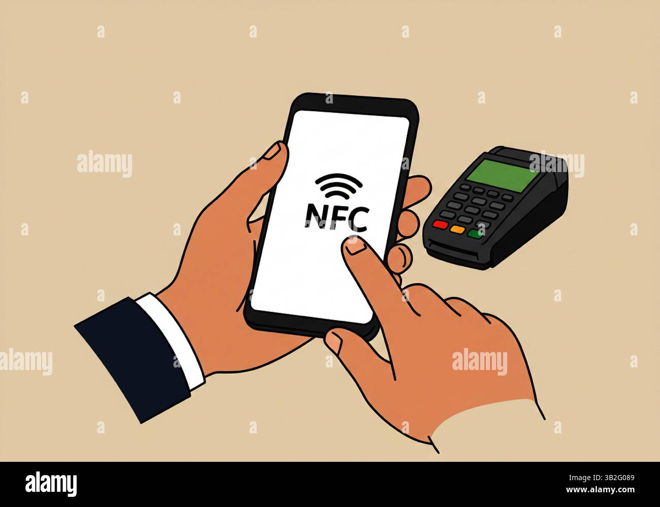 Smartphone Illustrating Nfc Technology Usage For Contactless Communication Stock Vector Image