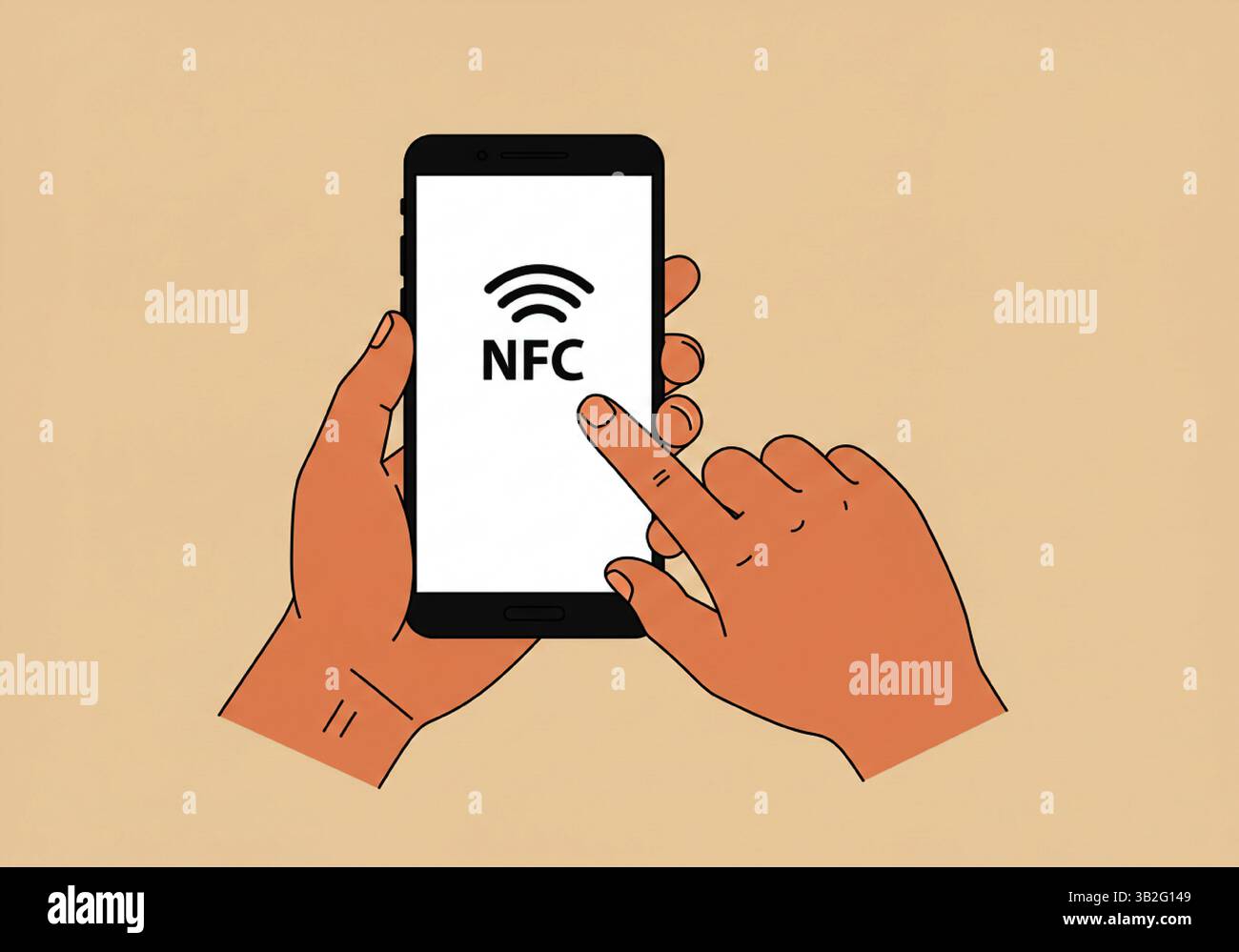 Smartphone Illustrating Nfc Technology Usage For Contactless Communication Stock Vector Image