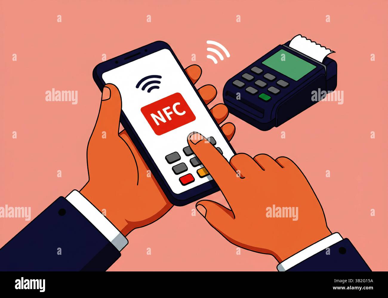 Smartphone Illustrating Nfc Technology Usage For Contactless Communication Stock Vector Image