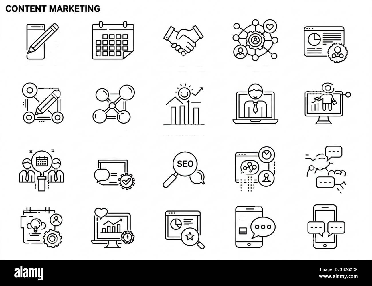 Collection of Content Marketing Icon Designs Stock Vector Image & Art ...
