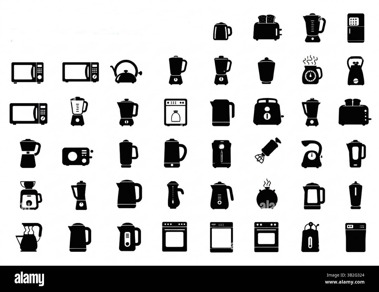 Kitchen themed Black and White Stock Photos & Images - Alamy