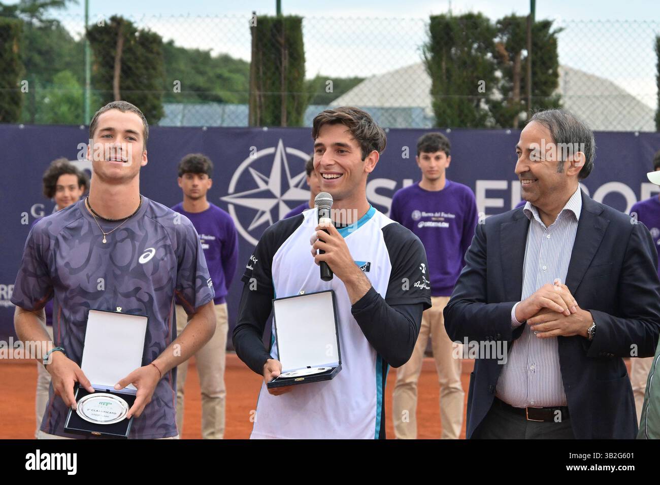 Vilius Gaubas (LTU) and Matteo Gigante (ITA) during the awards ceremony ...
