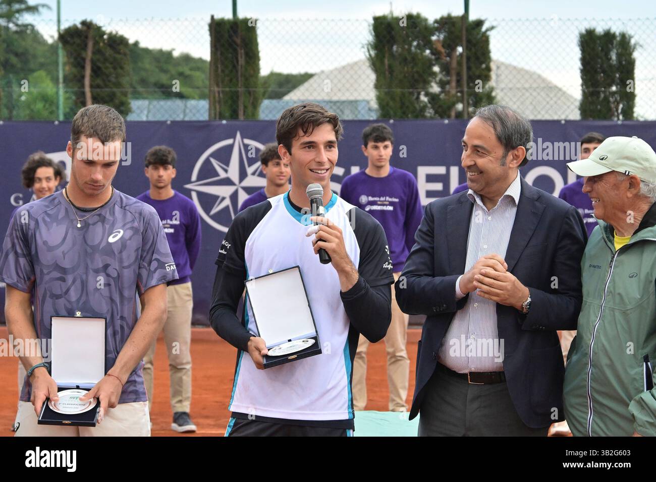 Rome, Italy. 27 April, 2025. Vilius Gaubas (LTU) entering the court ...