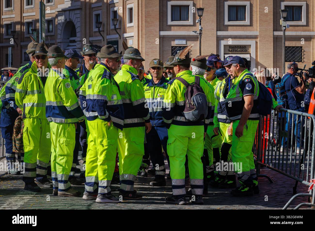 Vatican City, Vatican - April 25, 2025: Volunteers busy in St. Peter's ...