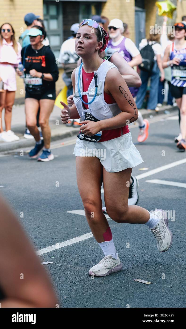 London, UK. 27 April, 2025. Runners (abbie Sumner) in the TCS London ...