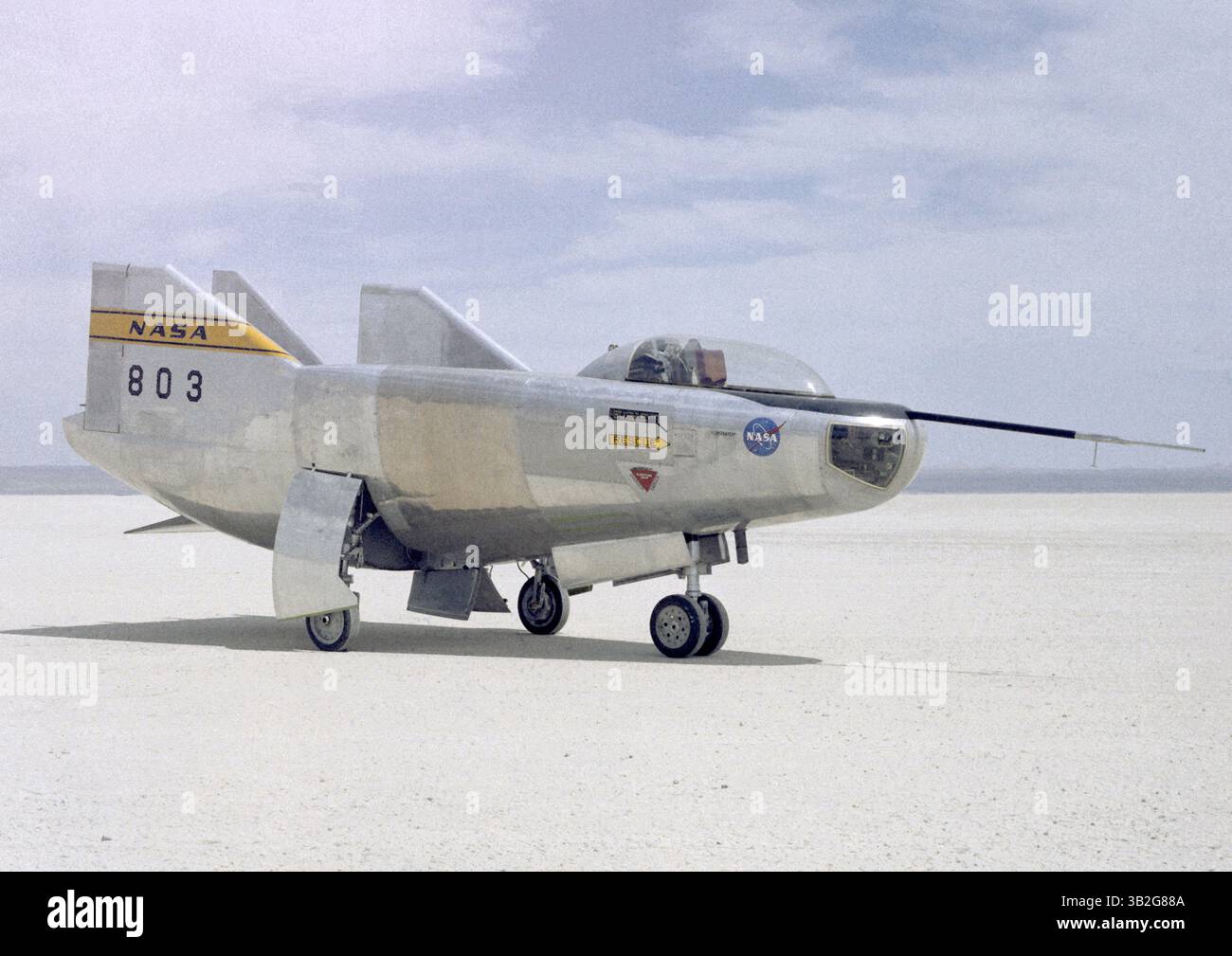 The M2-F3 Lifting Body is seen here on the lakebed next to the NASA ...