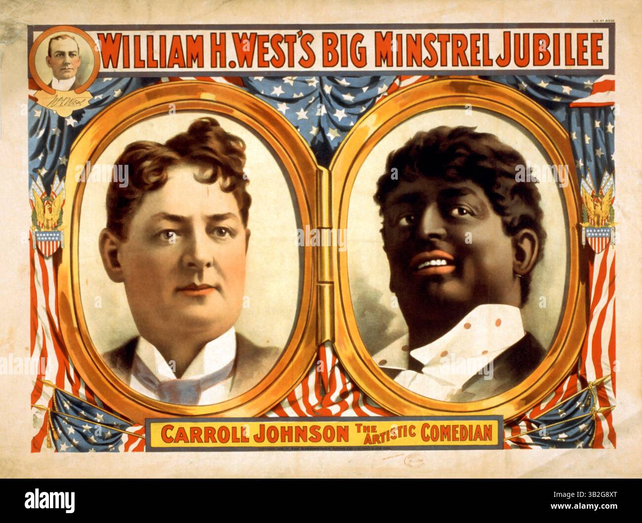 William H. West's Big Minstrel Jubilee. American blackface poster for ...