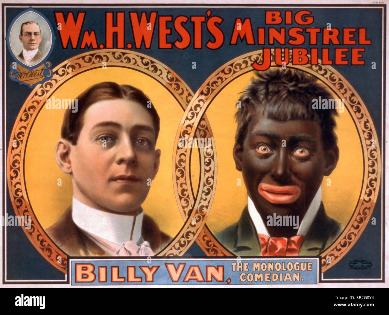 William H. West's Big Minstrel Jubilee. American blackface poster for ...