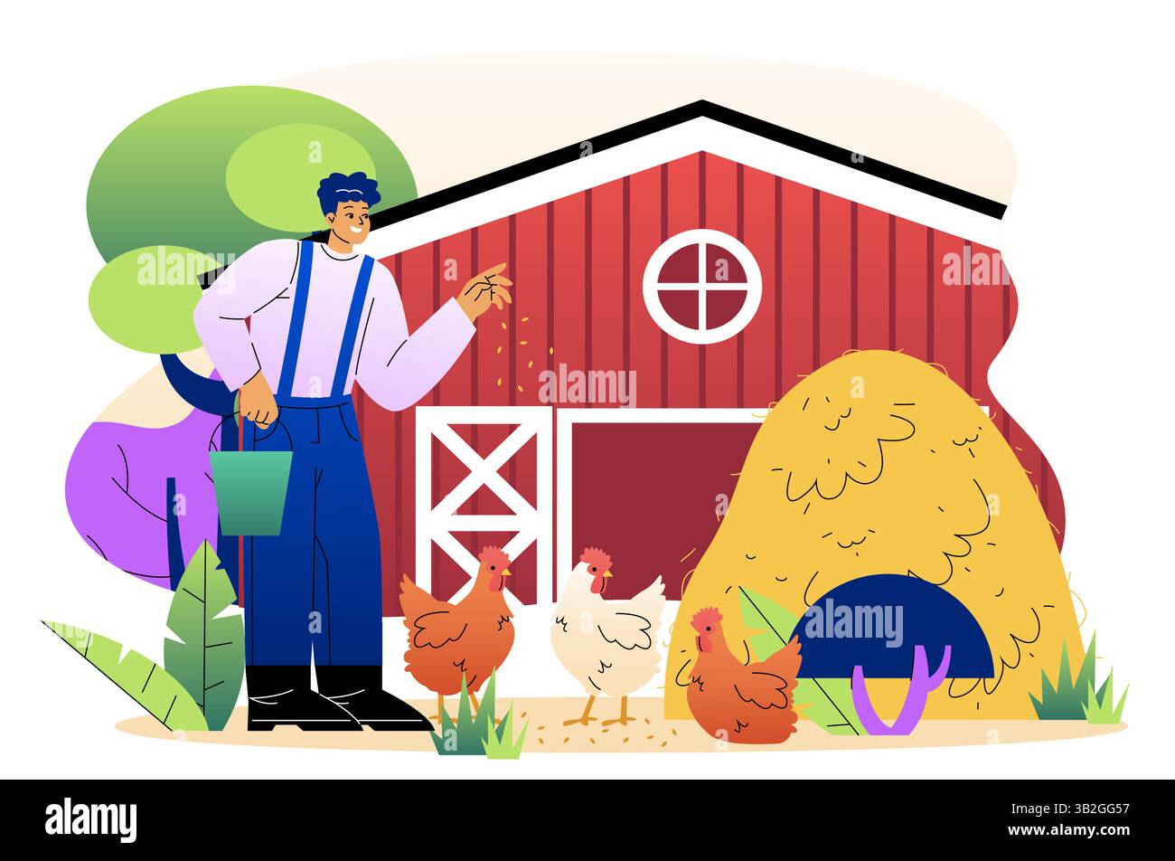 Barn feeding Stock Vector Images - Alamy