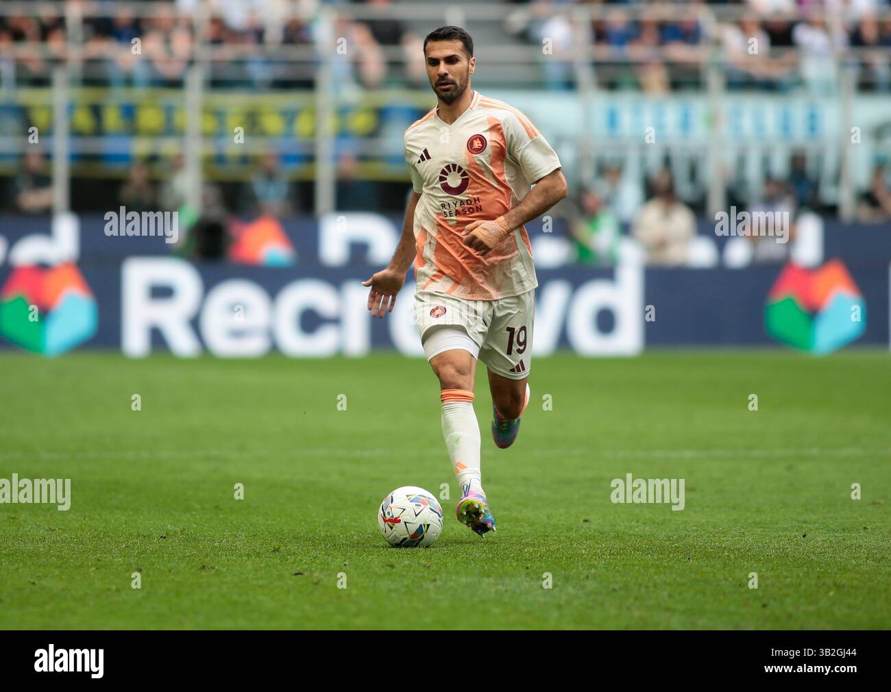 Milan, Italy. 27th Apr, 2025. Mehmet Celik of AS Roma during the ...