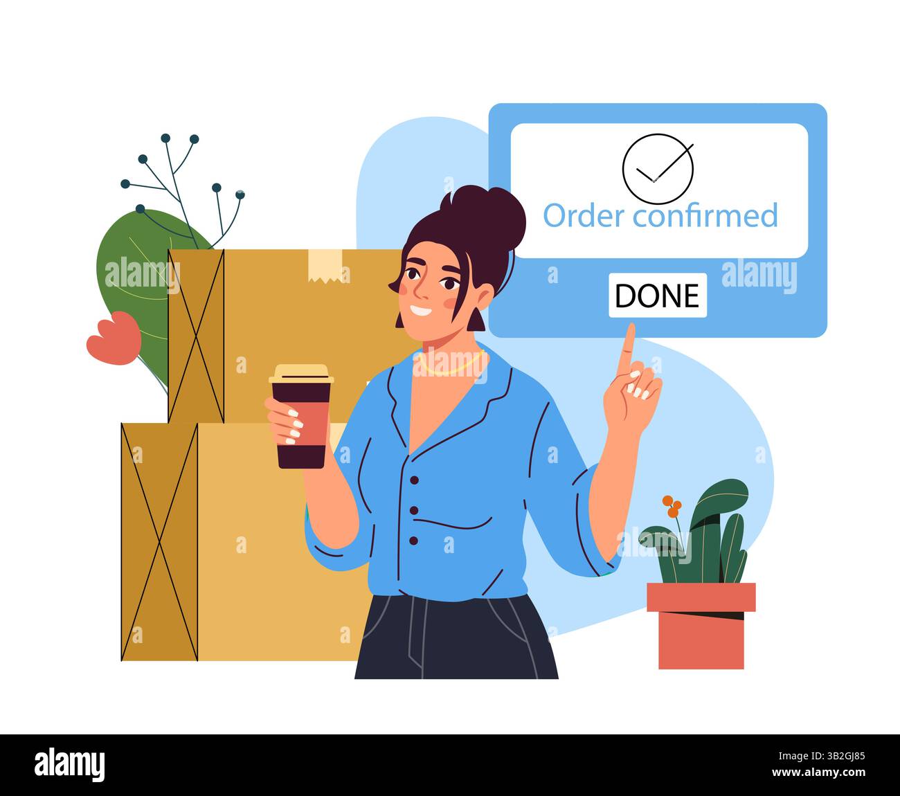 Technology coffee order Stock Vector Images - Alamy