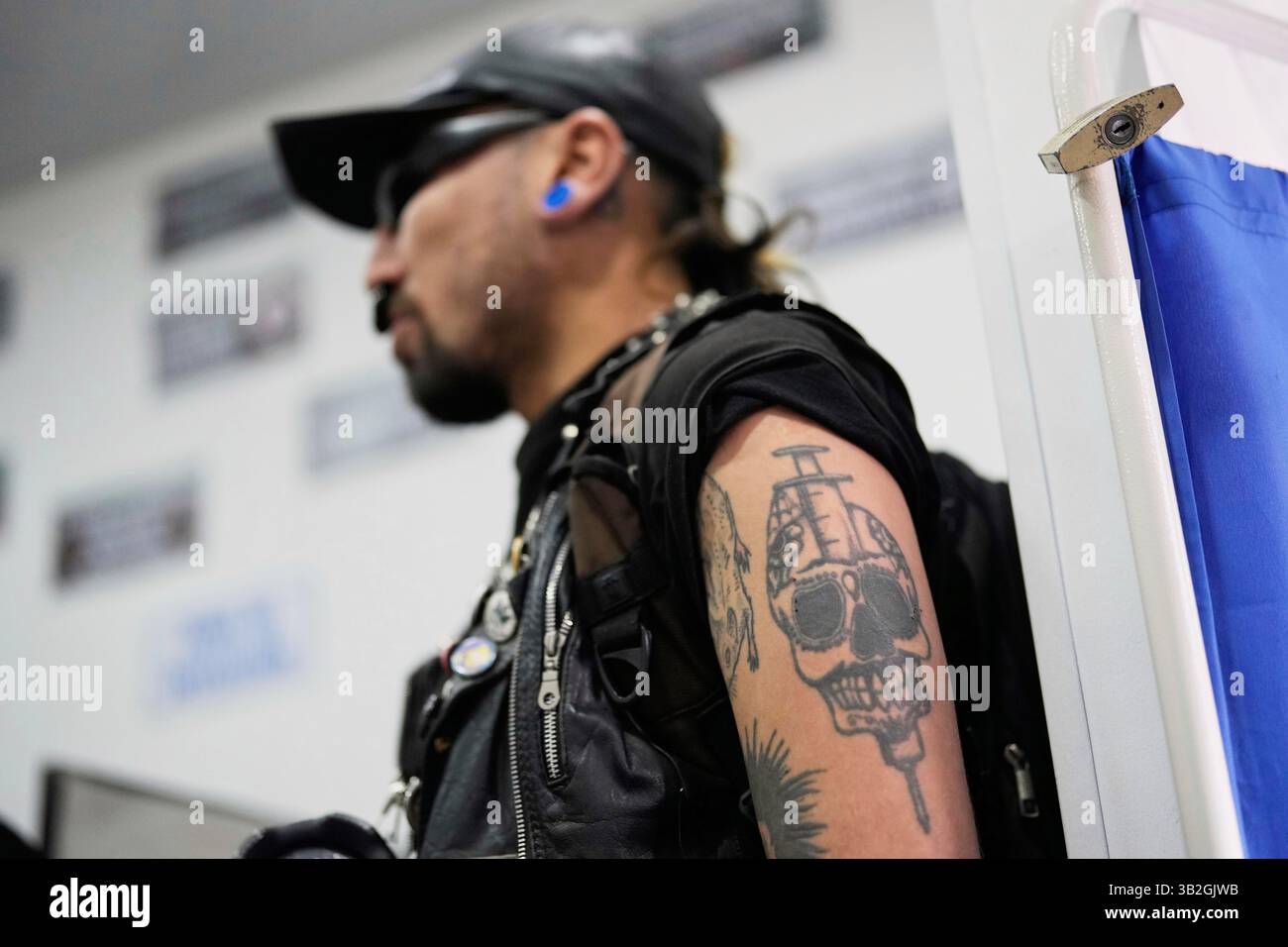 Christian Amaya, a drug user, stands at the Cambie supervised ...