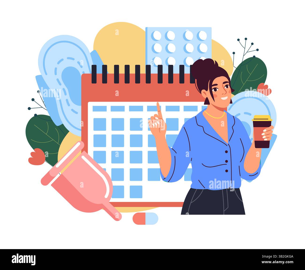 Menstrual cycle planning concept. Vector illustration Stock Vector ...
