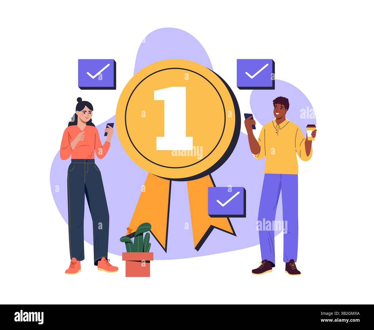 First place achievement concept. Vector illustration Stock Vector Image ...