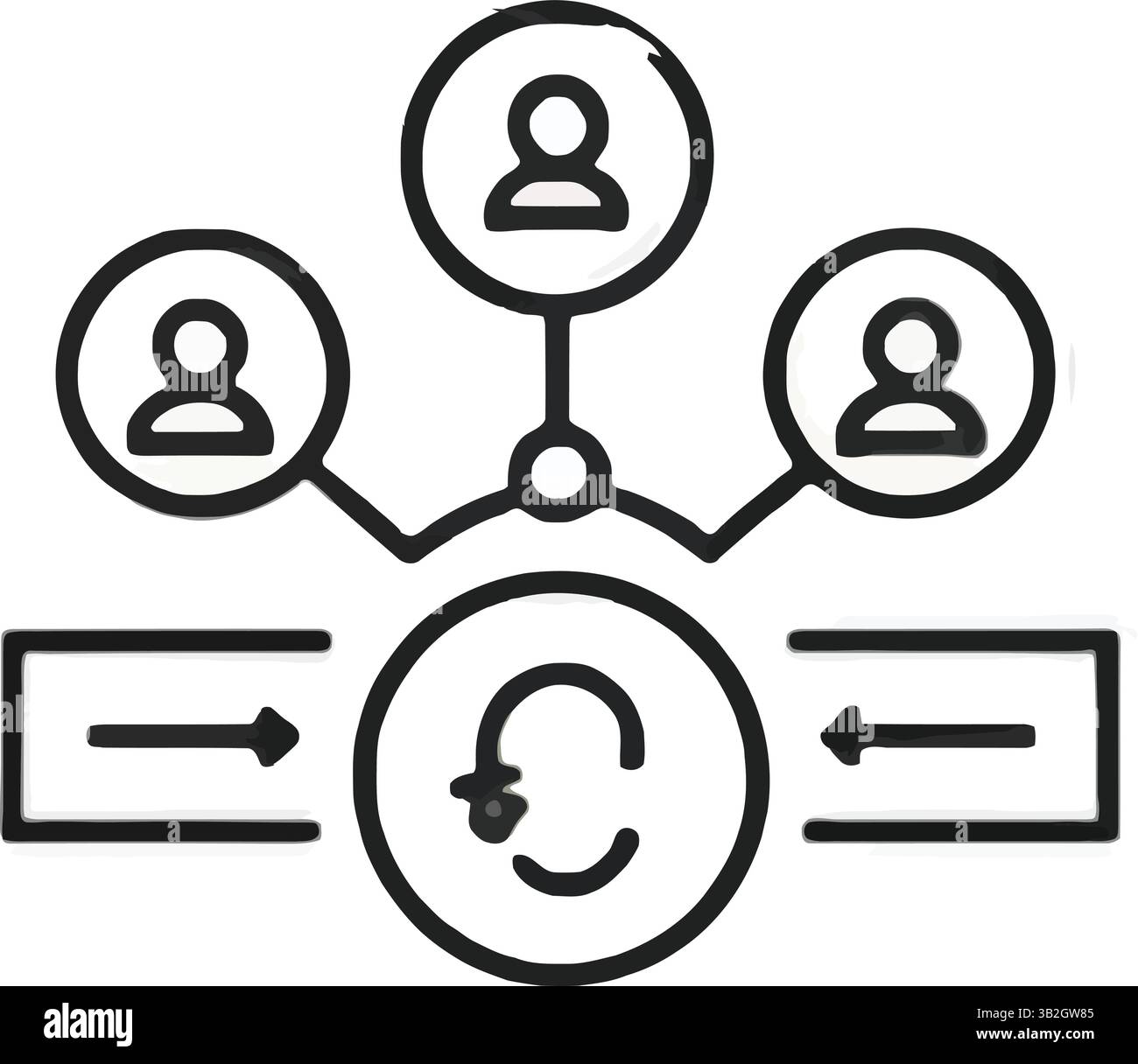 Customer Support Network Icon – Communication and Service Structure ...