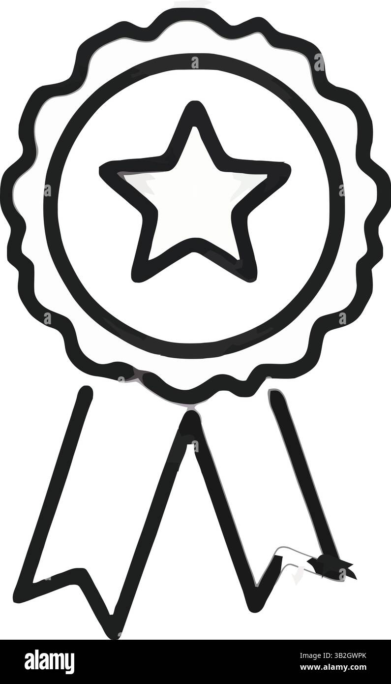 Award Ribbon Icon – Symbol of Achievement and Recognition Stock Vector ...