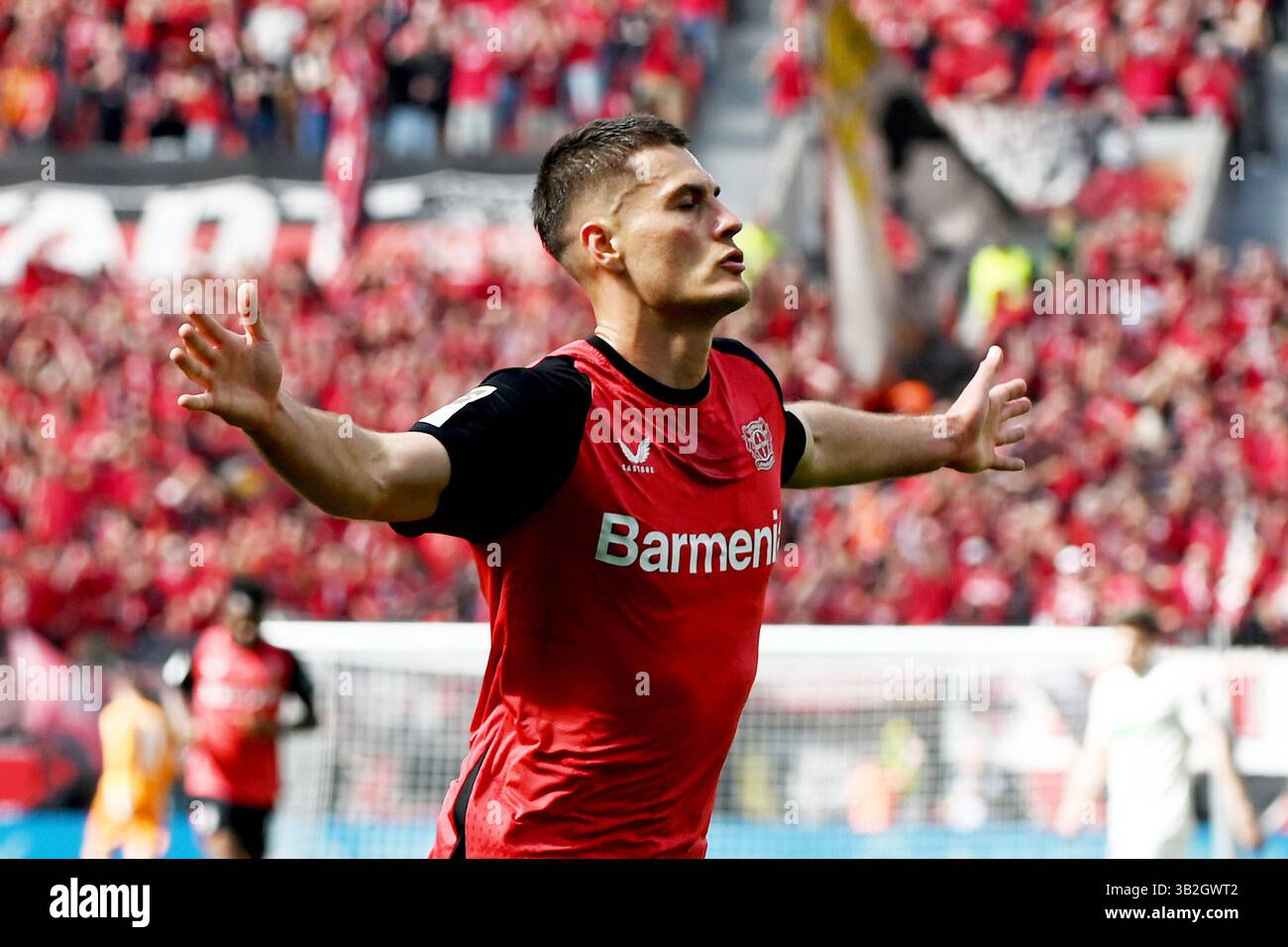 Fussball; Spieltag 31; 1. Bundesliga; Saison 2024/2025; Bayer Leverkusen gegen FC Augsburg am 26 ...