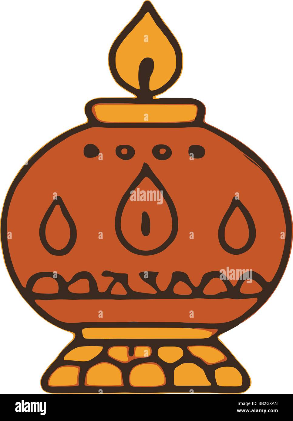 Traditional Oil Lamp – Cultural and Spiritual Symbol Stock Vector Image ...