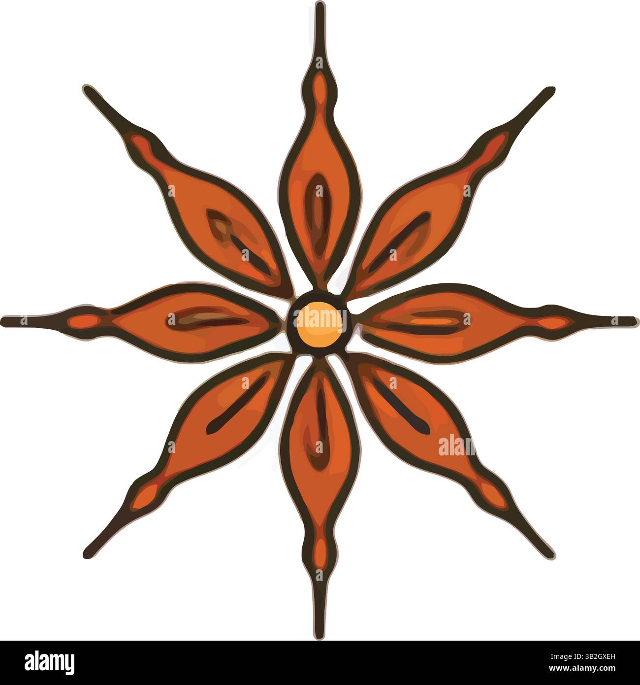 Decorative Floral Symbol – Intricate Orange Blossom Illustration Stock ...