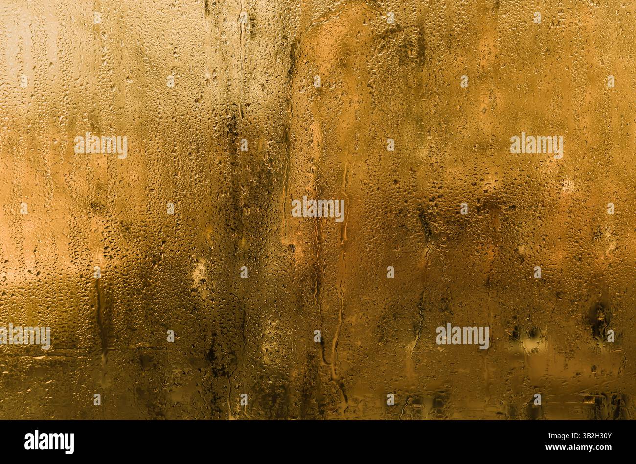wet glass background. Warm humidity creates condensation on cold window ...