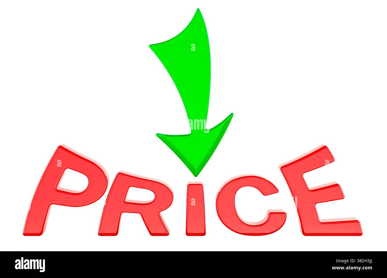 Price reduction, concept. 3D rendering isolated on white background ...