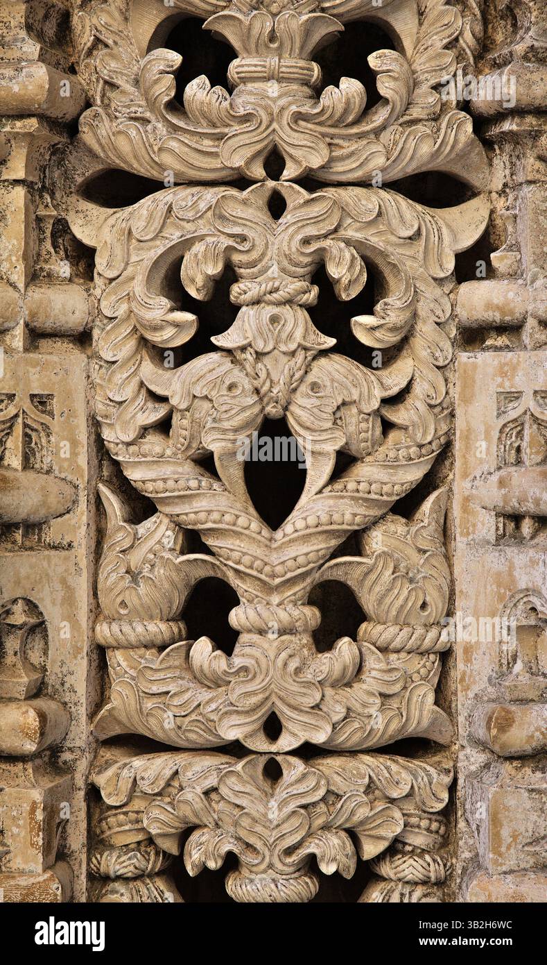 Detailed Gothic architecture of Batalha Monastery's Unfinished Chapels ...