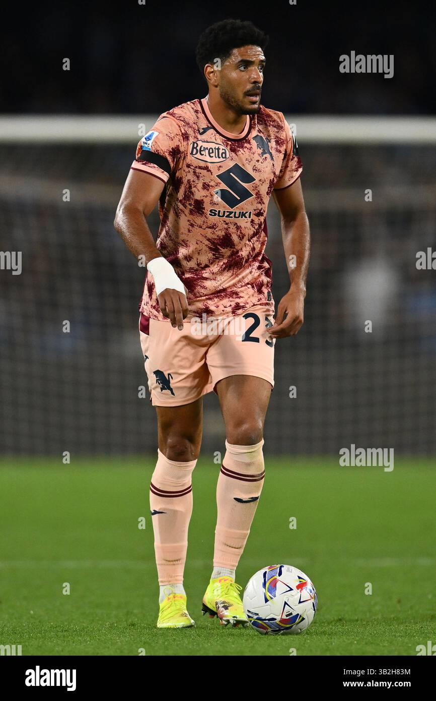 Naples, Italy. April 27, 2025. Saúl Coco of Torino F.C. is in action ...