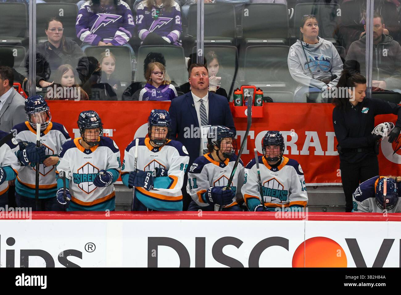April 27th, 2025: New York Sirens head coach Greg Fargo looks on during ...