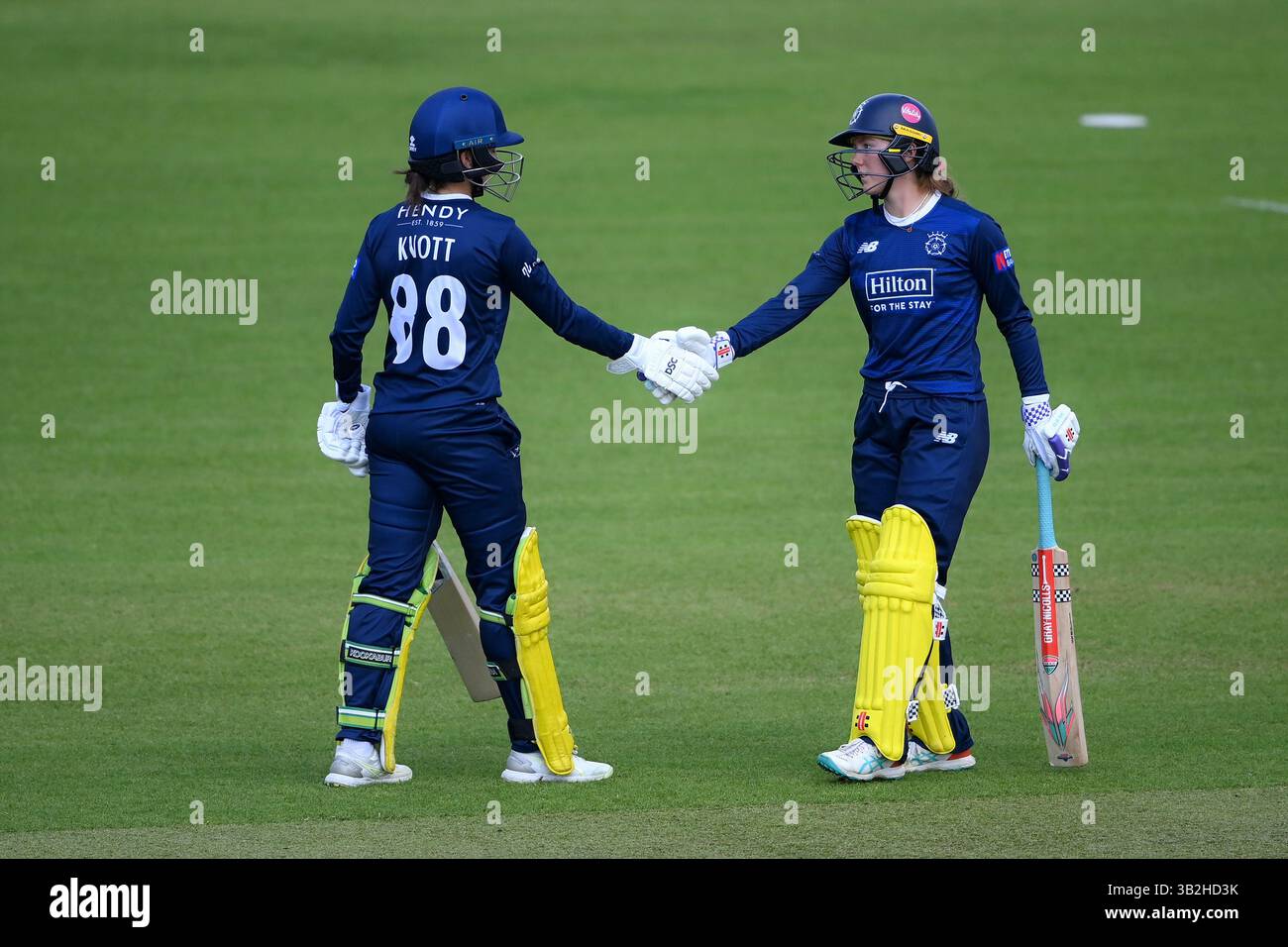 Southampton, UK, 27 April 2025. Ella McCaughan (right) is congratulated ...