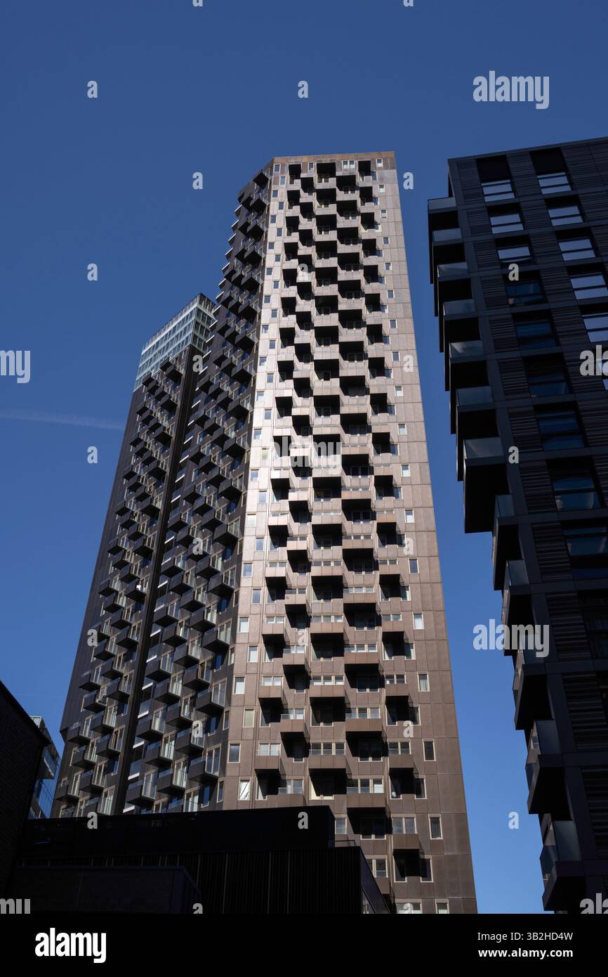 LONDON, UK - APRIL 06, 2025: Exterior view of The Stage Tower in ...