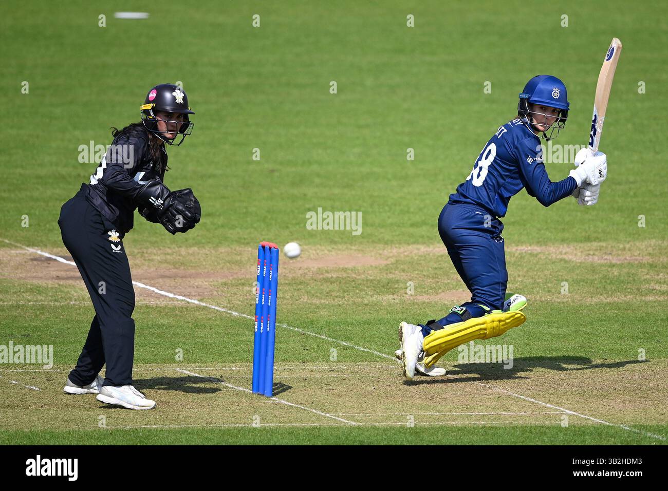 Southampton, UK, 27 April 2025. Charli Knott of Hampshire batting ...