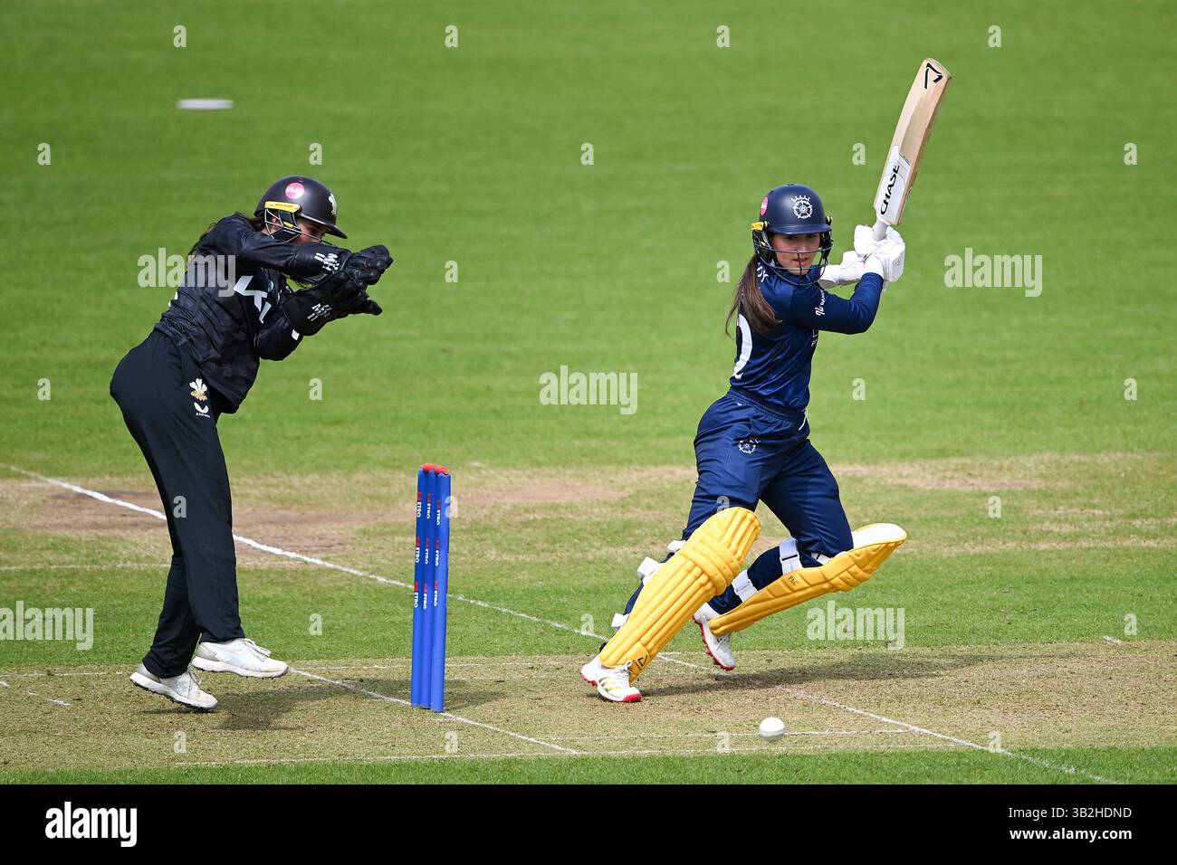 Southampton, UK, 27 April 2025. Abi Norgrove of Hampshire batting ...