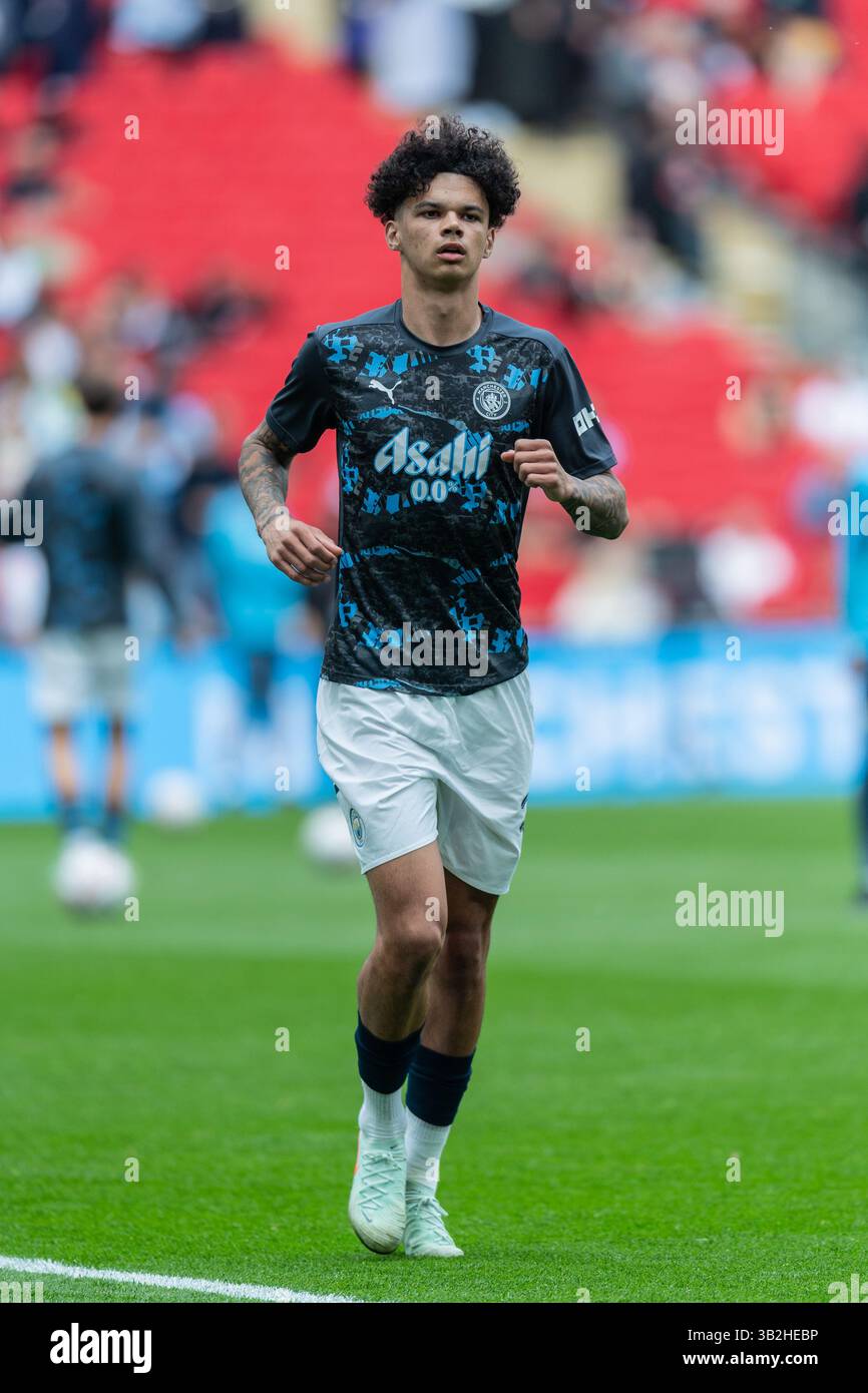 London, England on 27 April 2025. Nico O'Reilly of Manchester City ...