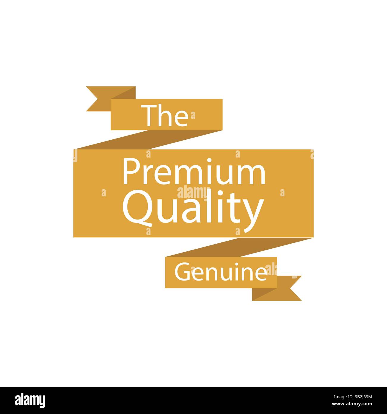 Golden Ribbon Banner Displaying Premium Quality and Genuine Product ...