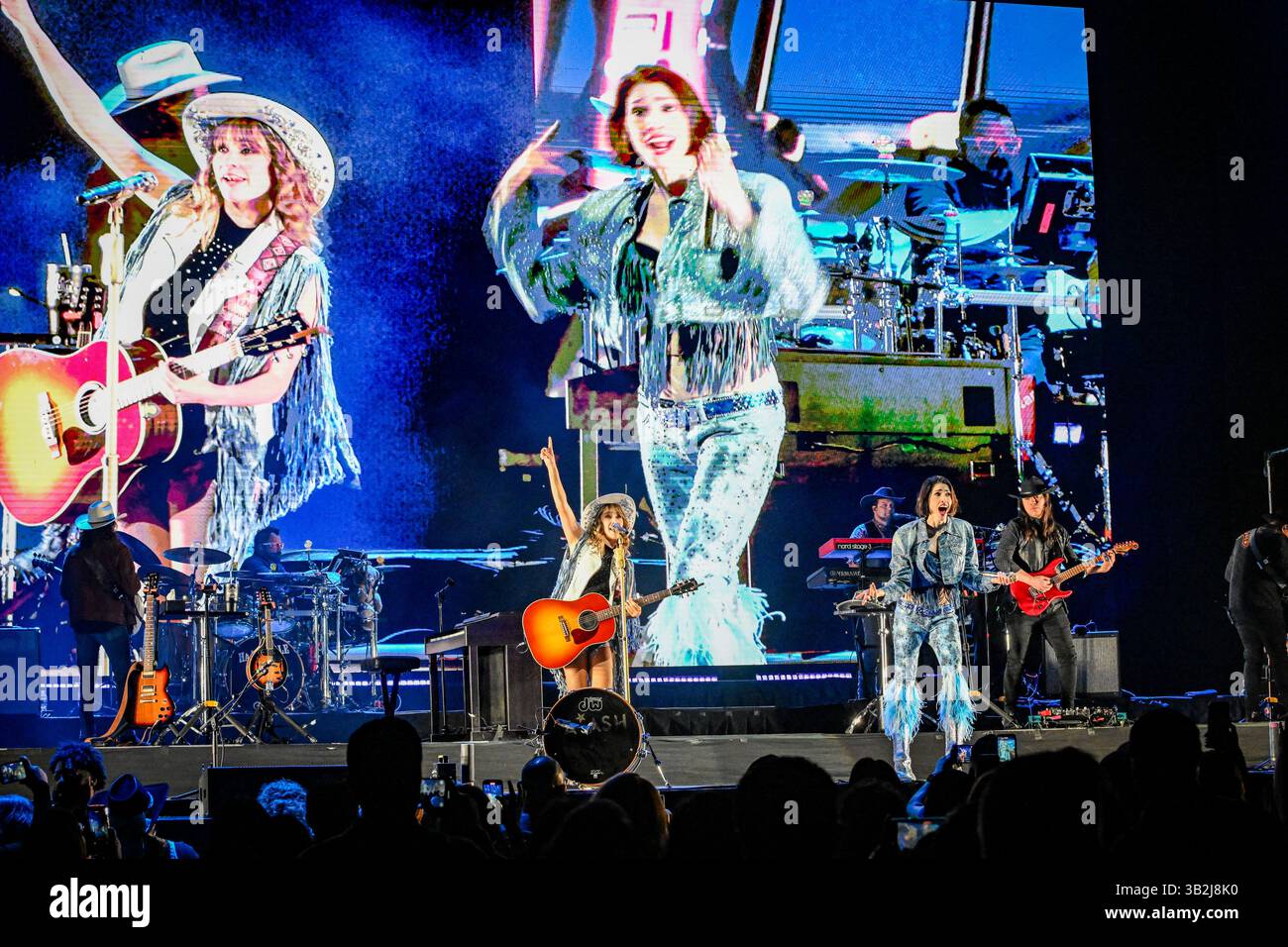 Hanna Nicole and Ashley Grace of Ha-Ash/Ha*Ash perform onstage at ...